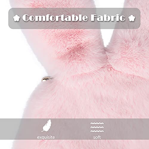 TANOSII Fuzzy Rabbit Bag Faux Fur Fluffy Handbag Furry Evening Bag Crossbody Bag for Women Pink