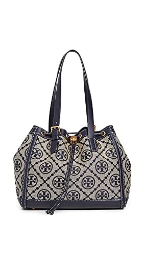 Tory Burch Women's T Monogram Jacquard Small Tote, Tory Navy, Blue, Print, One Size