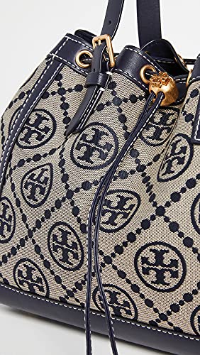 Tory Burch Women's T Monogram Jacquard Small Tote, Tory Navy, Blue, Print, One Size