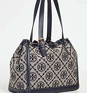 Tory Burch Women's T Monogram Jacquard Small Tote, Tory Navy, Blue, Print, One Size