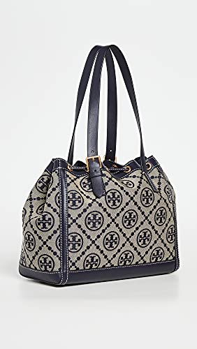 Tory Burch Women's T Monogram Jacquard Small Tote, Tory Navy, Blue, Print, One Size