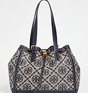 Tory Burch Women's T Monogram Jacquard Small Tote, Tory Navy, Blue, Print, One Size