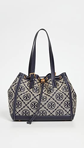 Tory Burch Women's T Monogram Jacquard Small Tote, Tory Navy, Blue, Print, One Size