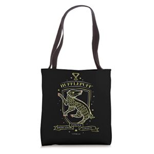 harry potter hand drawn hufflepuff shield tote bag