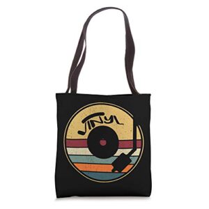 retro vinyl record – vintage vinyls lp record tote bag