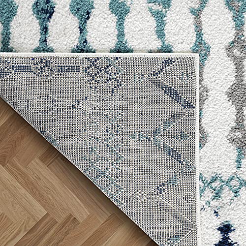 Antep Rugs Bohemian Geometric 3x5 Indoor Area Rug Phoenix, Blue, 3' x 5'