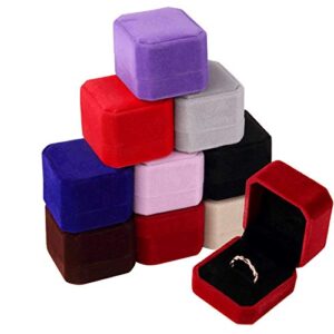 lamoutor 9pcs velvet ring box earring box jewelry gift box assorted color