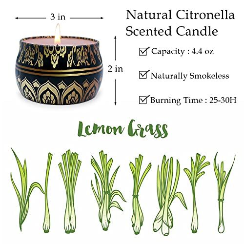 Calm Life Citronella Candles Outdoor and Indoor 8 x 4.4 Oz Natural Soy Wax Scented Candles Gift Set