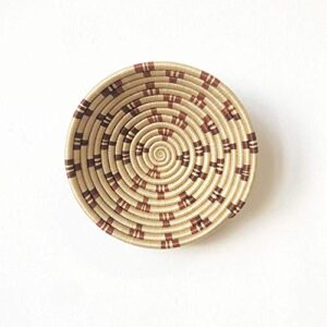 small african basket: cyarwa/rwanda basket/woven bowl/sisal & sweetgrass basket/tan, brick, rust