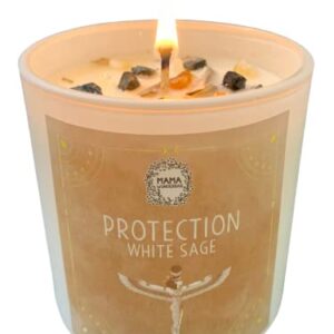 MAMA WUNDERBAR White Sage Smudge Candle, Sage Candle for House Cleansing, Home Blessing, Protection