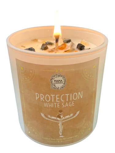 MAMA WUNDERBAR White Sage Smudge Candle, Sage Candle for House Cleansing, Home Blessing, Protection