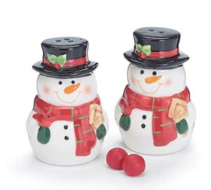 burton + burton 9742394 festive snoman salt and pepper shaker set