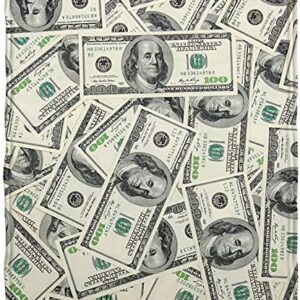 KYKU Money Blanket Throw Funny 100 Dollar Bill Cash Us Cute Things Family Novelty Cool Stuff for Teen Girls, Boys, Women, Men, Students, Gamer, Anyone, Fun Friends Birthday Gifts (Green, 60" × 80")