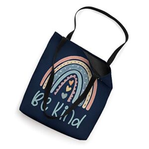 BE KIND Inspiring Quote Positive Vibe Message Boho Rainbow Tote Bag