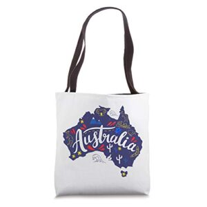 australia map travel aussie down under australian home tote bag