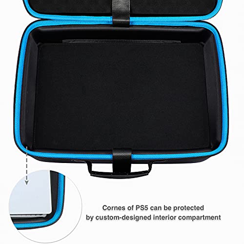 ZENACCE Hard-Shell Travel Case Compatible with PS5, Protective Carrying Case Holds Playstation 5 Console, Wireless DualSense Controllers, Original Base, Cables and Other Accessories