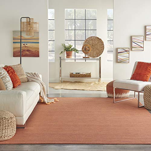 Nourison Positano Indoor/Outdoor Terracotta 8' x 10' Area Rug, Easy -Cleaning, Non Shedding, Bed Room, Living Room, Dining Room, Backyard, Deck, Patio (8x10)