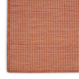 Nourison Positano Indoor/Outdoor Terracotta 8' x 10' Area Rug, Easy -Cleaning, Non Shedding, Bed Room, Living Room, Dining Room, Backyard, Deck, Patio (8x10)