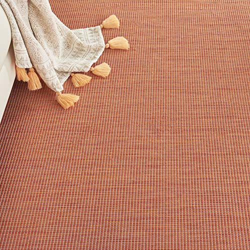 Nourison Positano Indoor/Outdoor Terracotta 8' x 10' Area Rug, Easy -Cleaning, Non Shedding, Bed Room, Living Room, Dining Room, Backyard, Deck, Patio (8x10)