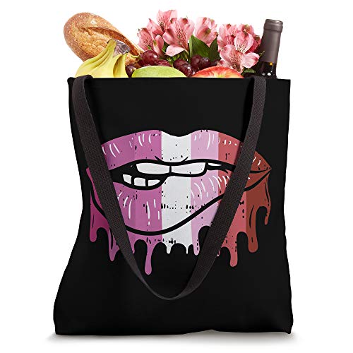 Lip Bite Lesbian Color Retro Dripping Art Flag Gay LGBT Gift Tote Bag