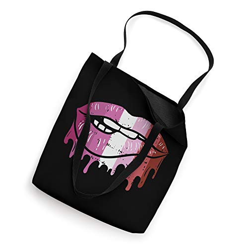 Lip Bite Lesbian Color Retro Dripping Art Flag Gay LGBT Gift Tote Bag