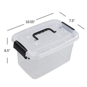 Ucake Clear Plastic Storage Bin, 5 L Clear Storage Box, Pack of 6, F