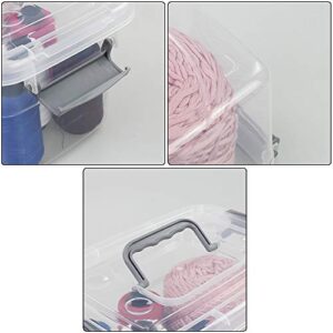 Saedy 5 Quart Latching Box, Great Funtionality Plastic Storage Bin with Lid (6 Packs)