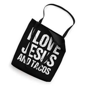 I Love Jesus And Tacos Funny Statement Quote Food Lover Gift Tote Bag