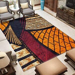 Hot and Warm African Wax Print Area Rugs Non-Slip Floor Mat Doormats Home Runner Rug Carpet for Bedroom Indoor Outdoor Kids Play Mat Nursery Throw Rugs Yoga Mat