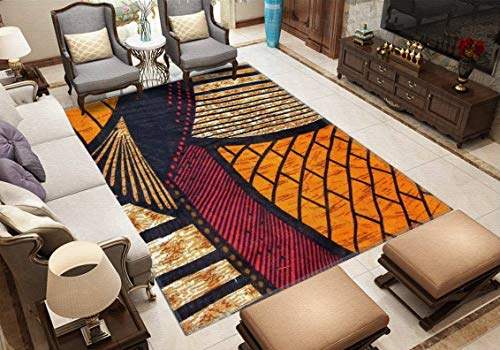 Hot and Warm African Wax Print Area Rugs Non-Slip Floor Mat Doormats Home Runner Rug Carpet for Bedroom Indoor Outdoor Kids Play Mat Nursery Throw Rugs Yoga Mat