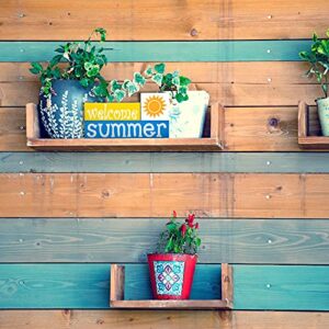 3 Pieces Wooden Welcome Summer Blocks, Farmhouse Wood Welcome Summer Tiered Tray Decor, Rustic Sun Wooden Sign Table Decor for Summer Desk Shelf Window Tiered Tray