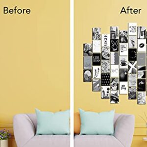 KOLL DECOR Black and White pictures for wall decor - 50 Set 4''x6'' Prints Black and White collage kit Room Collage Decoration Aesthetic Wall Collage Kit for Teen Girls