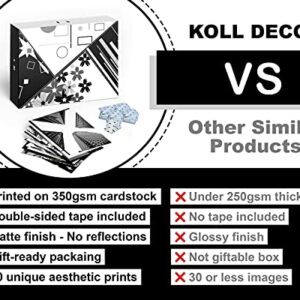 KOLL DECOR Black and White pictures for wall decor - 50 Set 4''x6'' Prints Black and White collage kit Room Collage Decoration Aesthetic Wall Collage Kit for Teen Girls