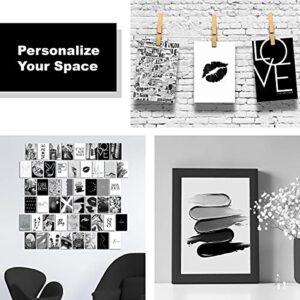 KOLL DECOR Black and White pictures for wall decor - 50 Set 4''x6'' Prints Black and White collage kit Room Collage Decoration Aesthetic Wall Collage Kit for Teen Girls