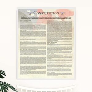 "Constitution of the United States of America"-Patriotic Poster Print -11x14" Wall Decor-Ready To Frame. Ivory Parchment Replica w/Flag. American Decor for Home-Office-School. Knowledge on Display!