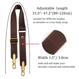 Tourdream Women Purse Crossbody Strap Replacement, Wide Shoulder Strap for Multi - Pochette Accessories, Brown Adjustable Bag Strap (Red Brown)