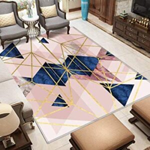 Blush Pink and Navy Geometric Perfection Area Rugs Non-Slip Floor Mat Doormats Home Runner Rug Carpet for Bedroom Indoor Outdoor Kids Play Mat Nursery Throw Rugs Yoga Mat