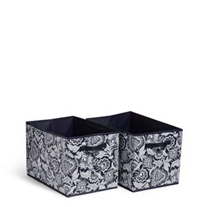 vera bradley women’s collapsible storage bins set of 2 – small, java navy & white, small