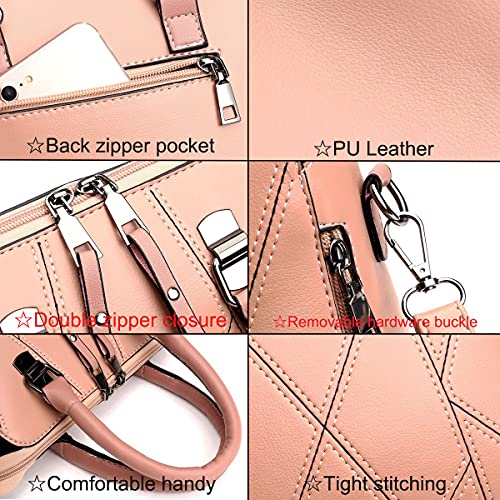 XingChen Handbags for Women Fashion Tote Work Bag Shoulder Bag Top Handle Satchel Purse Set 4pcs(Orange)