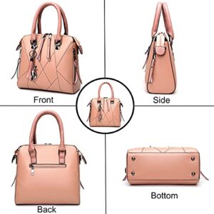 XingChen Handbags for Women Fashion Tote Work Bag Shoulder Bag Top Handle Satchel Purse Set 4pcs(Orange)