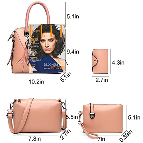 XingChen Handbags for Women Fashion Tote Work Bag Shoulder Bag Top Handle Satchel Purse Set 4pcs(Orange)