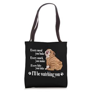 english bulldog tote bag