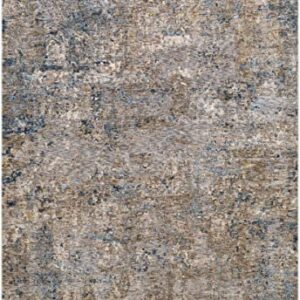 Hauteloom Gorokan Contemporary Abstract Living Room Bedroom Dining Room Area Rug - Modern Distressed Bohemian Carpet - Brown, Cream, Beige, Brown, Gray - 7'10" Round