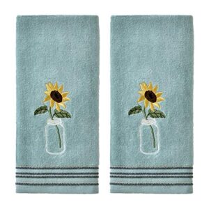 skl home by saturday knight ltd. sunflower in jar hand towel (2-pack), aqua