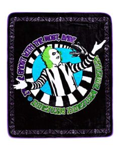 spirit halloween reversible beetlejuice fleece blanket