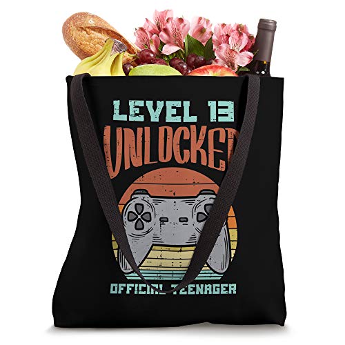 Level 13 Unlocked Teen 13 Years Old 13th Birthday Gamer Boys Tote Bag