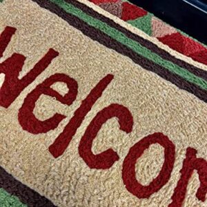 Pine Cone Welcome Machine Washable 20" x 30" Jellybean Accent Rug