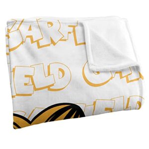 Garfield Blanket, 36"x58", Name Repeat Silky Touch Sherpa Back Super Soft Throw