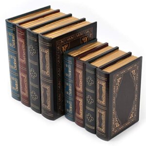 tosnail 2 pack decorative book boxes wooden antique book decorations vintage book storage box