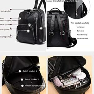 Women Backpack Purse PU Leather Shoulder Bag Travel Bag Handbag Casual Fashion Multifunctional Design Satchel Bag Anti-theft